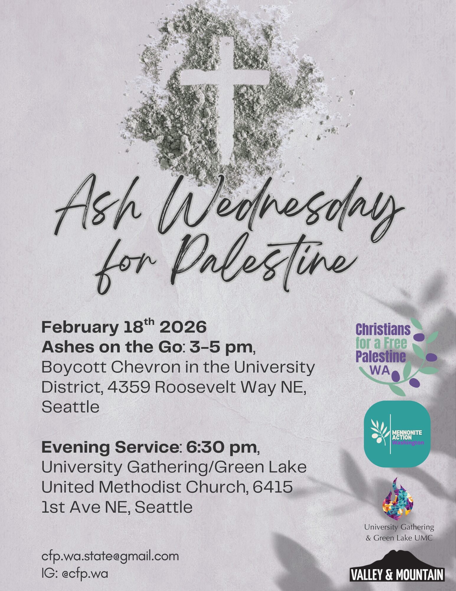 Ash Wednesday 2026 - University Gathering United Methodist Church
